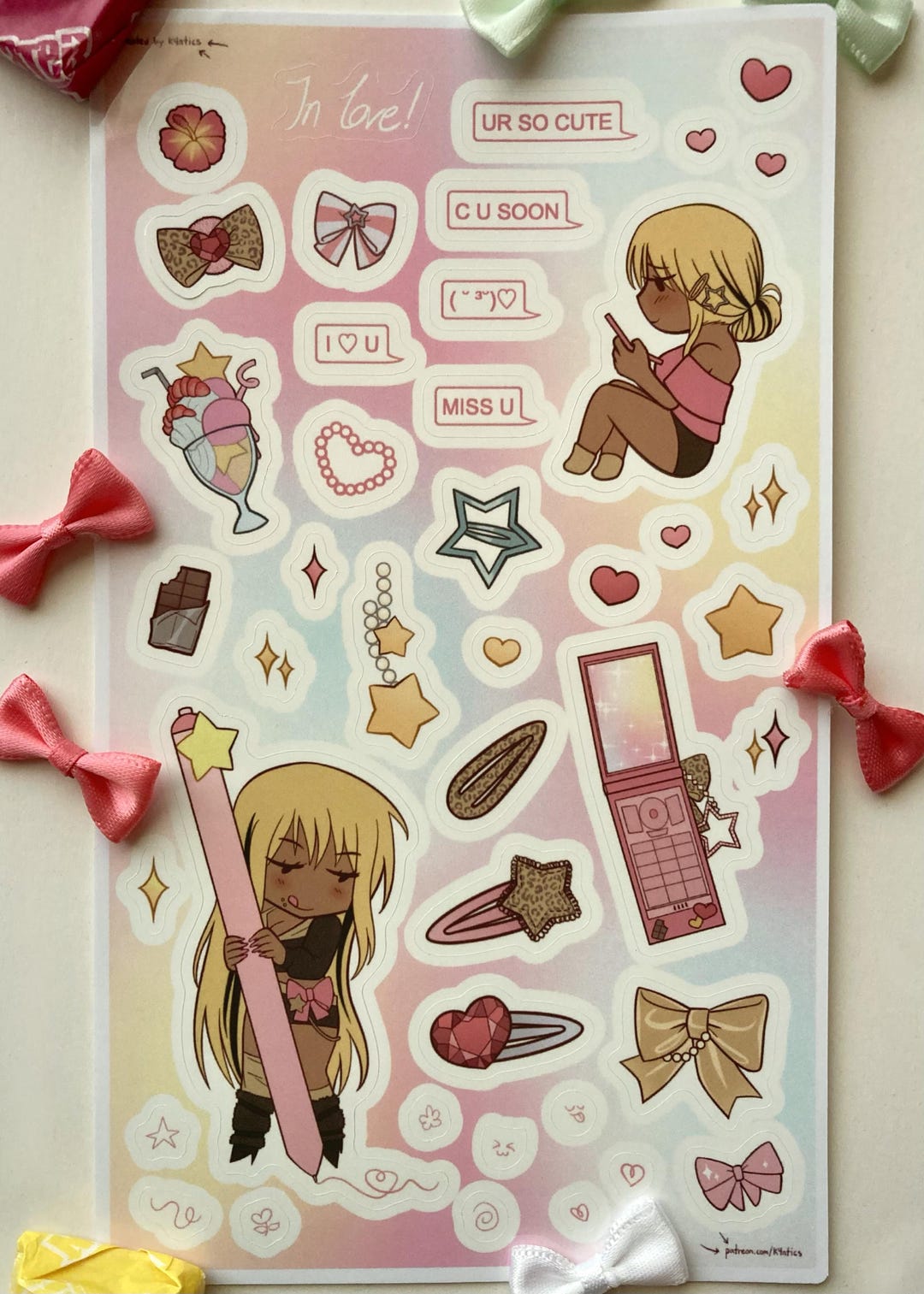 Cute Gyaru Girl Sticker Sheet! for Stationary, Journaling, Deco - Etsy