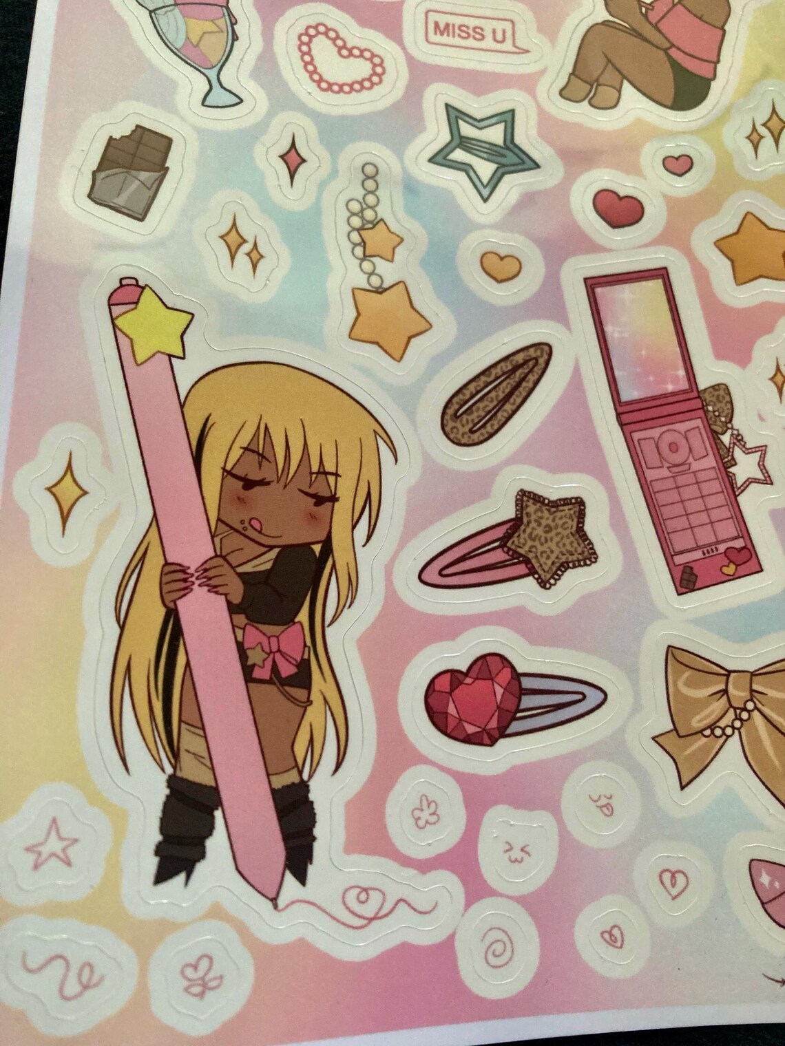 Gyaru Girl Sticker Sheet, Waterproof Kawaii Stickers - Etsy