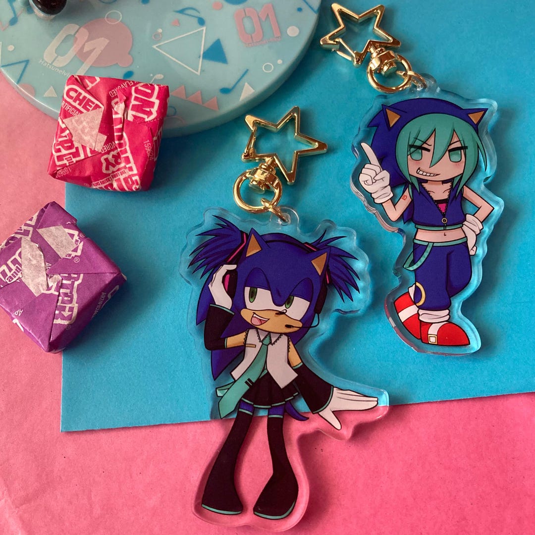 SONIC & MIKU KEYCHAINS! - Etsy