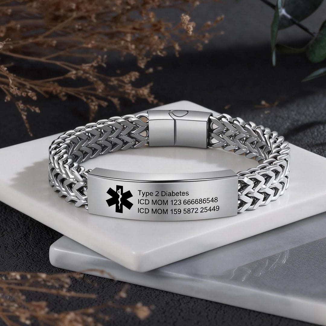 Custom Medical ID Bracelet,medical Alert Bracelet,doctor Alert Mediband ...