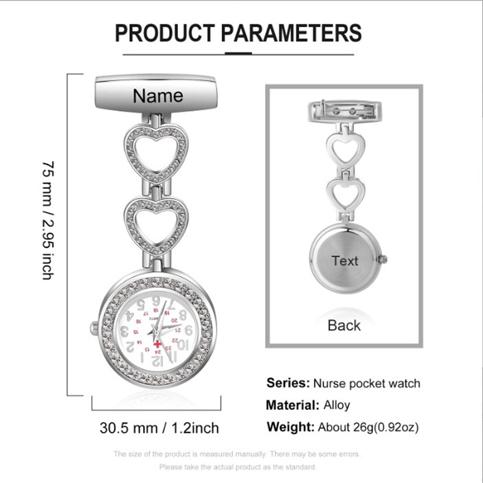 Personalized Engraved Nurse Pocket Watch With Diamond,nurse Fob Watch ...