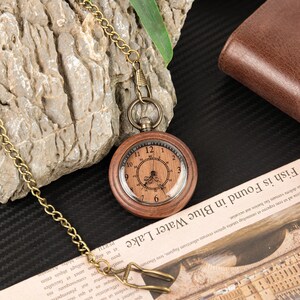 Men's Wood Pocket Watch,engraved Text Wood Pocket Watch,custom Pocket ...