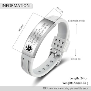 Custom Medical ID Bracelet Medical Alert Doctor Alert Mediband ...