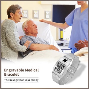 Adjustable QR Code Medical Alert Bracelet,protects Privacy,update Info ...