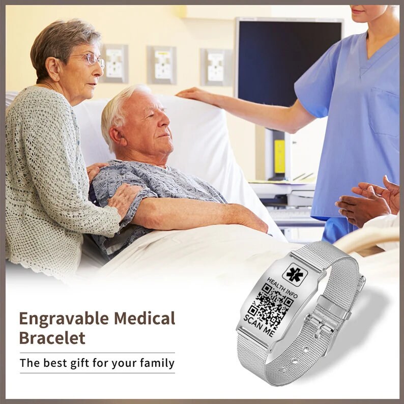 Adjustable QR Code Medical Alert Bracelet,protects Privacy,update Info ...