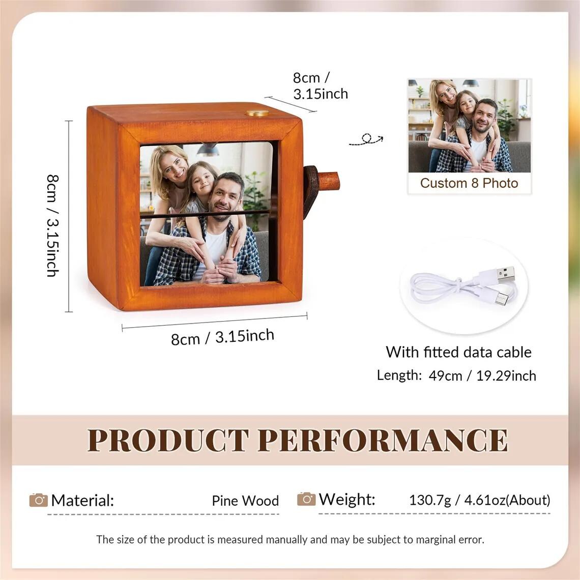 Custom Photo Memory Box,photo Frame Gift,handcrank Photo Gift,flipbook ...