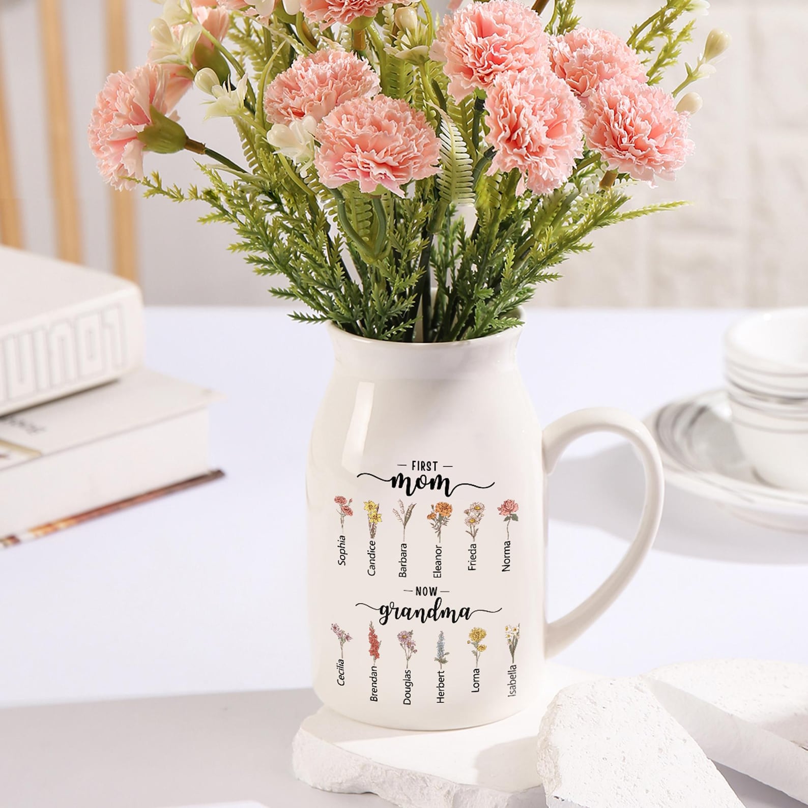 Custom Mom Flower Vase,grandma Vase,mother Vase,nanny Vase,flower Vase ...