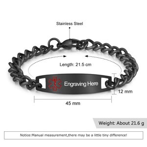 Custom Medical ID Bracelet Medical Alert Doctor Alert Mediband ...