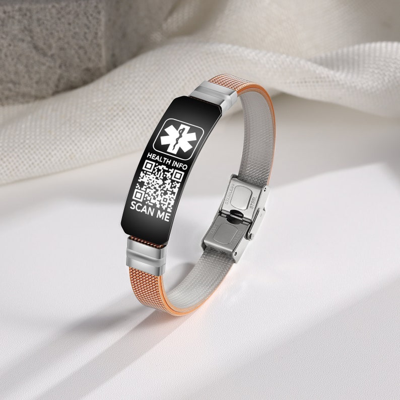Custom Medical Qr Code Bracelet,personalized Medical ID Bracelets ...