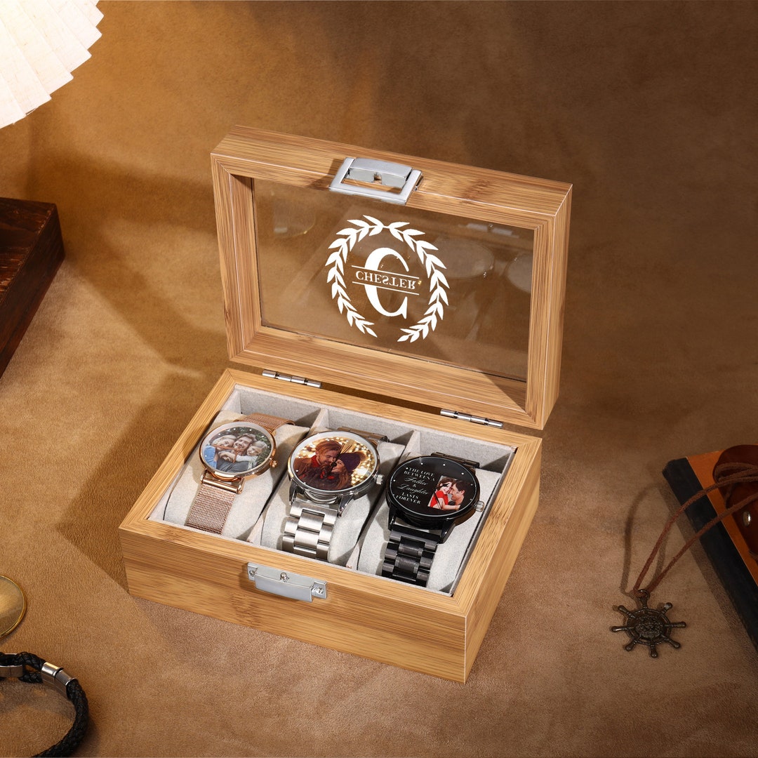 Personalized Wood Watch Box,watch Display Case Storage Holder,custom ...