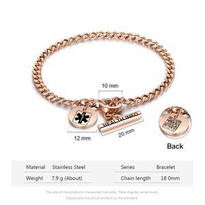Women QR Code Medical Alert Bracelet Adjustable Update Info Anytime ...