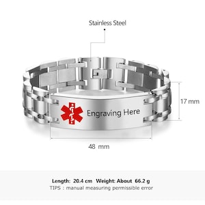 Custom Medical ID Bracelet Medical Alert Doctor Alert Mediband ...