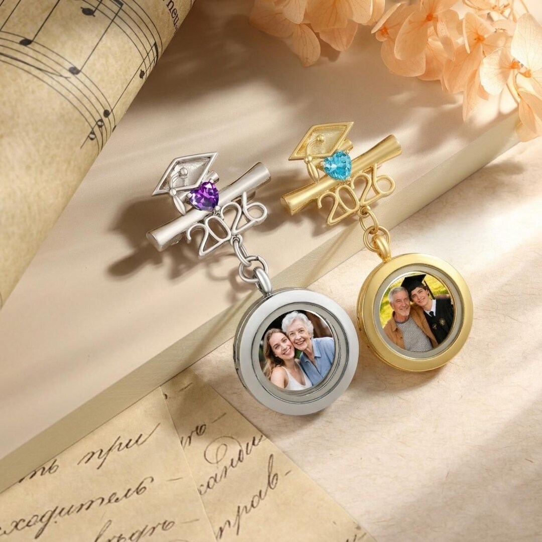 Custom Graduation Tassel Memorial Charm Custom 1-3 Photo Charm With ...