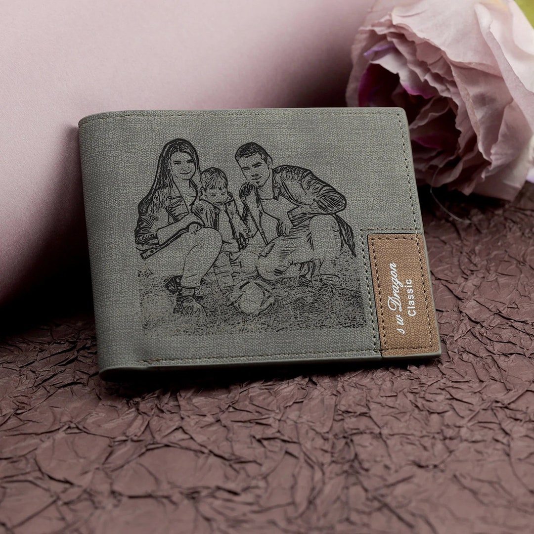 Father's Day Gift-custom Engraved Photo Mens Wallet - Personalized ...