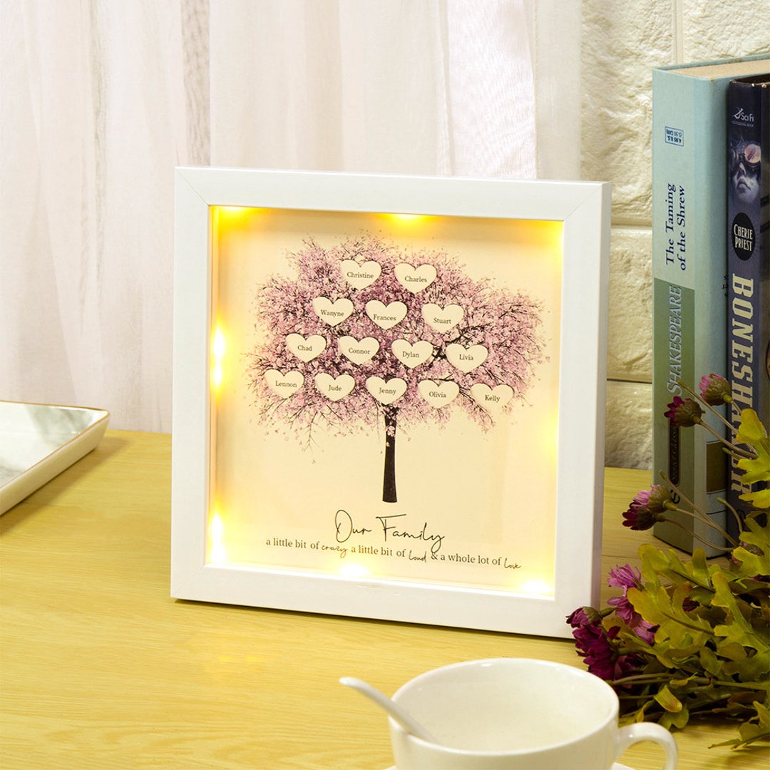 Personalized Sakura LED Light Shadow Box for Mom,frame With Light ...