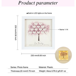 Custom LED Light Shadow Box Family Tree Frame With Names Night Light ...