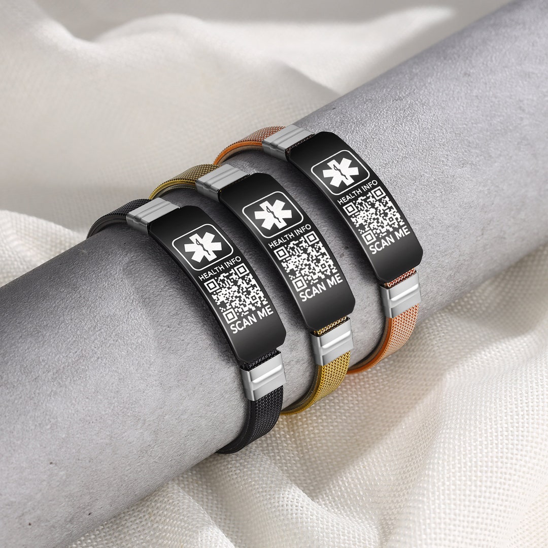 Custom Medical Qr Code Bracelet,personalized Medical ID Bracelets ...