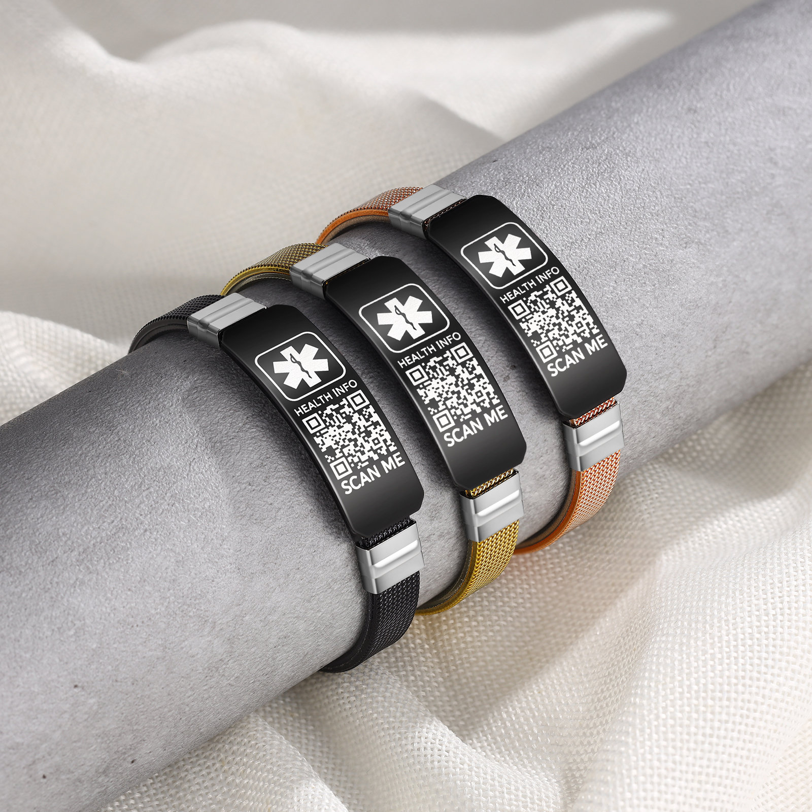 Custom Medical Qr Code Bracelet,personalized Medical ID Bracelets ...