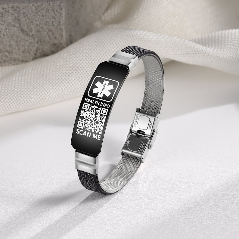 Custom Medical Qr Code Bracelet,personalized Medical ID Bracelets ...