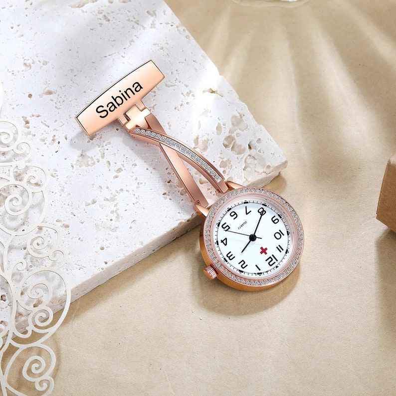 Personalized Engraved Nurse Pocket Watch With Diamond,nurse Fob Watch ...