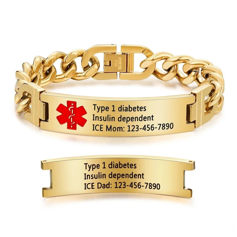 Personalized Medical Alert Bracelet,id Wristbands Stainless Steel ...