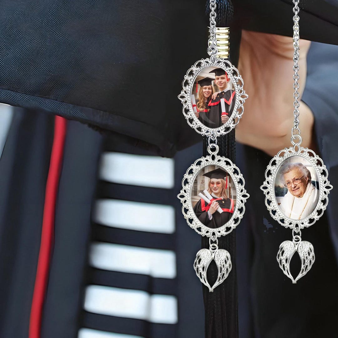 Personalized Graduation Tassel Memorial Charm Custom 1-3 Photo Charm ...