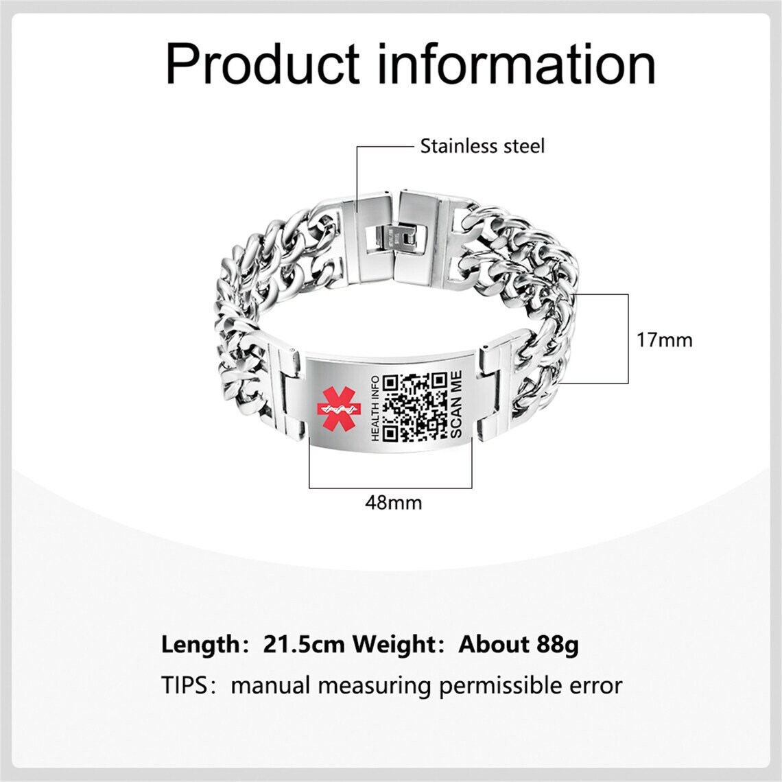 Custom Medical Qr Code Bracelet,personalized Medical ID Bracelets ...