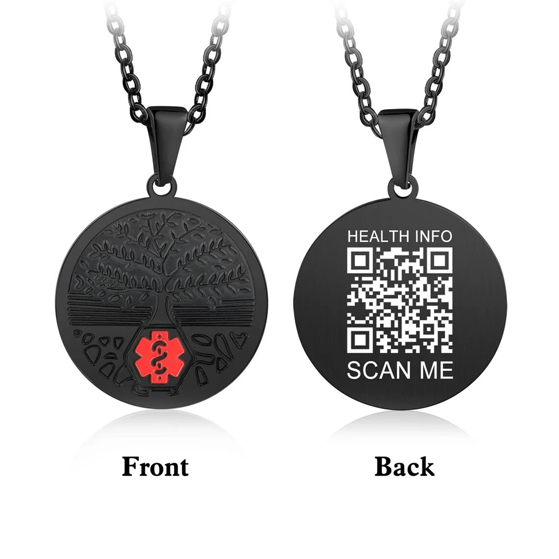 Personalized QR Code Medical Necklace,custom Medical Alert,alert ...