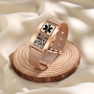 Adjustable QR Code Medical Alert Bracelet,protects Privacy,update Info ...
