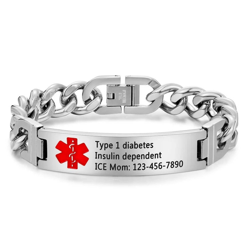 Personalized Medical Alert Bracelet,id Wristbands Stainless Steel ...
