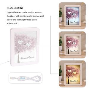 Custom Sakura Tree LED Light Shadow Box,family Tree Frame With Names ...