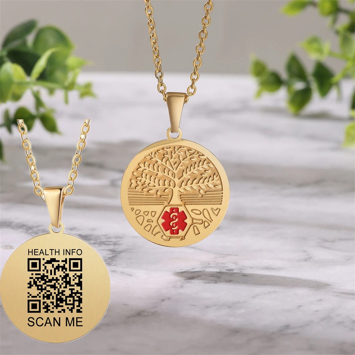 Personalized QR Code Medical Necklace,custom Medical Alert,alert ...