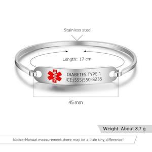 Custom Medical ID Bracelet Medical Alert Doctor Alert Mediband ...