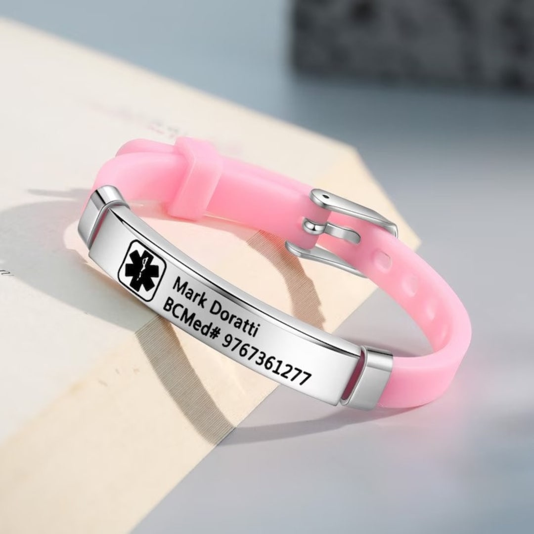 Custom Silicone Medical Alert Bracelet for Kids,with Autism, Epilepsy ...