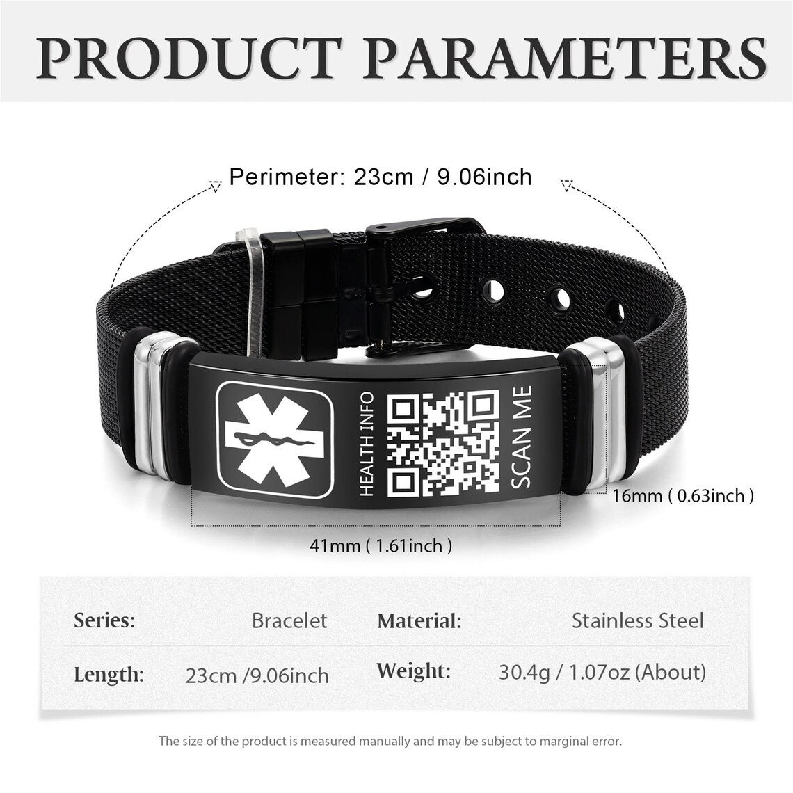 Custom Medical Qr Code Bracelet,personalized Medical ID Bracelets ...