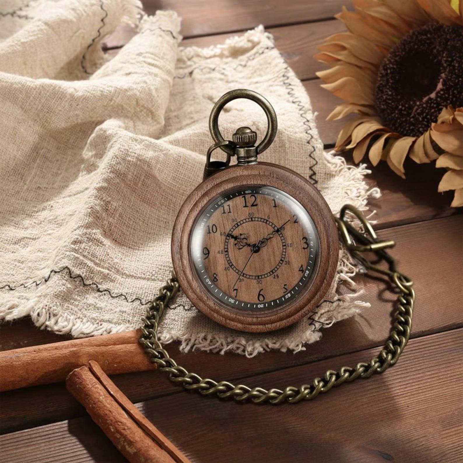 Men's Wood Pocket Watch,engraved Text Wood Pocket Watch,custom Pocket ...