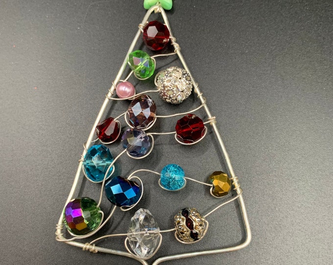 Christmas Tree Wire Wrapped With Colorful Beads - Etsy