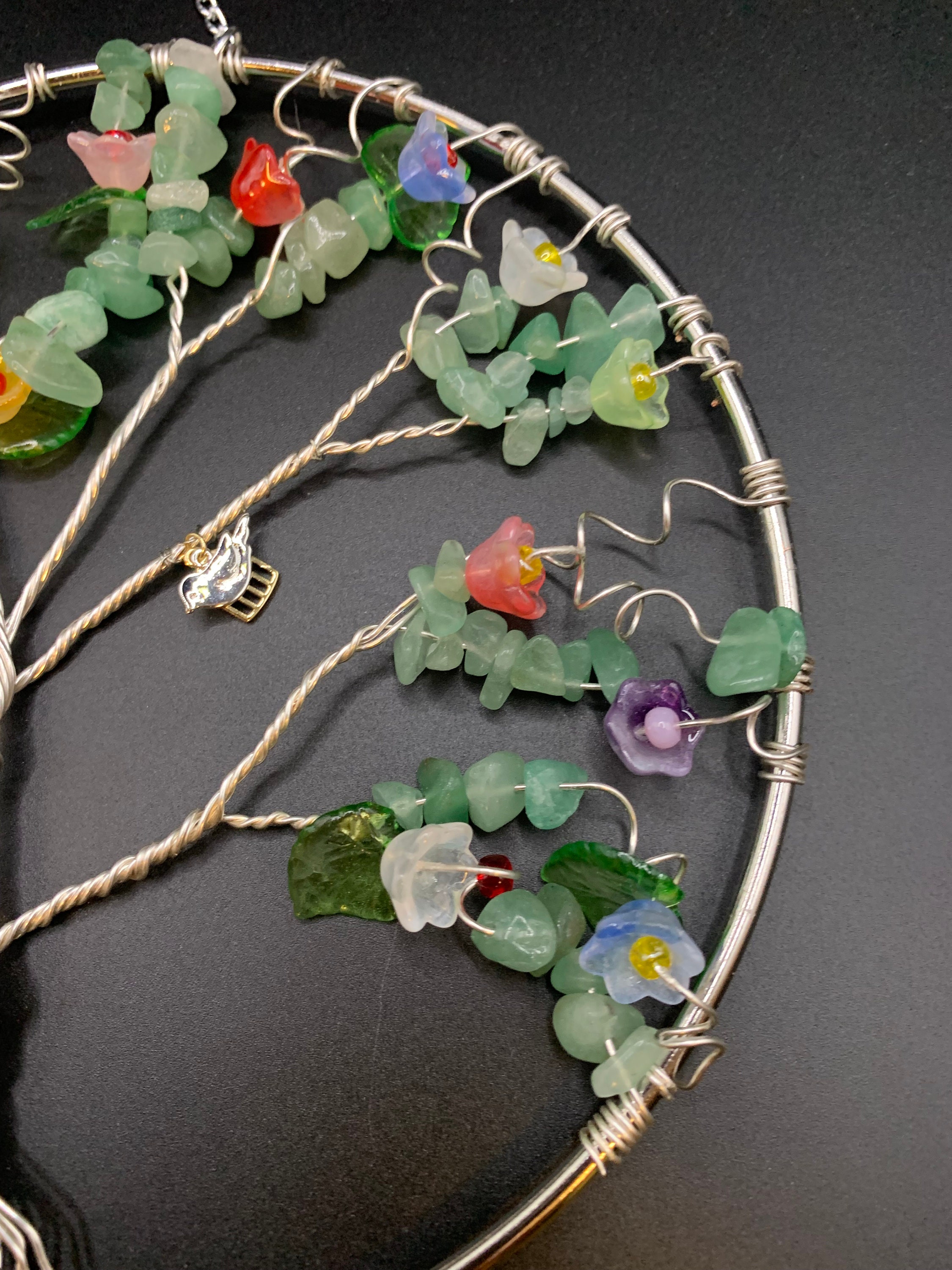 Tree of Life Suncatcher With Wire Wrapped Multi Colored Semi Precious ...