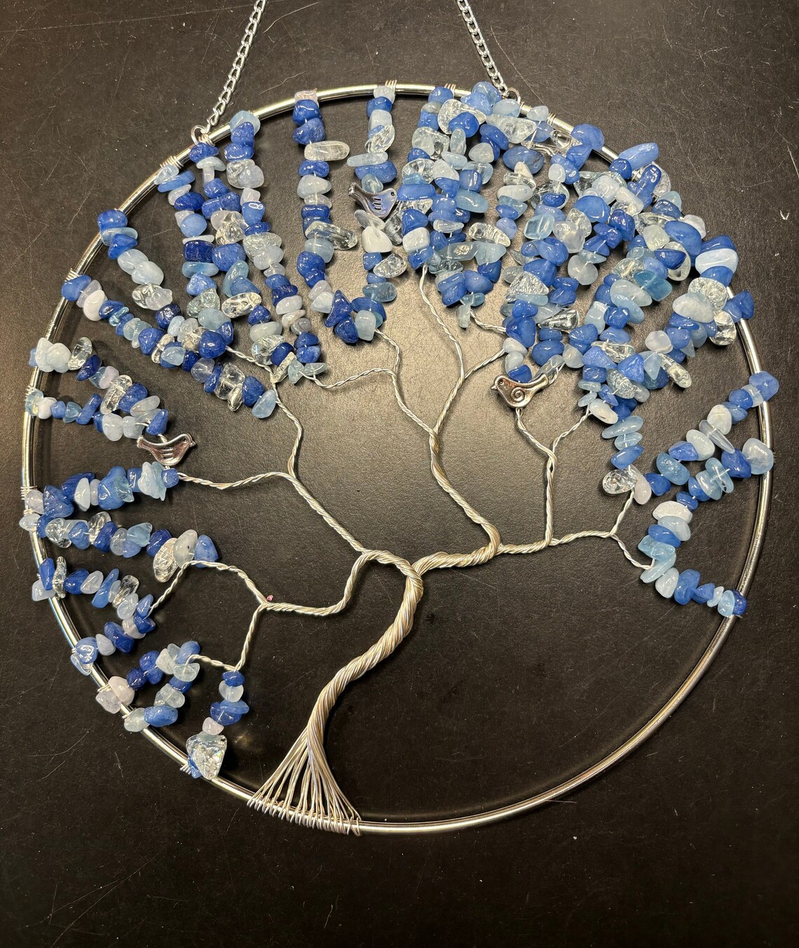 Tree of Life With Blue Semi Precious Stones and Bird Charms - Etsy
