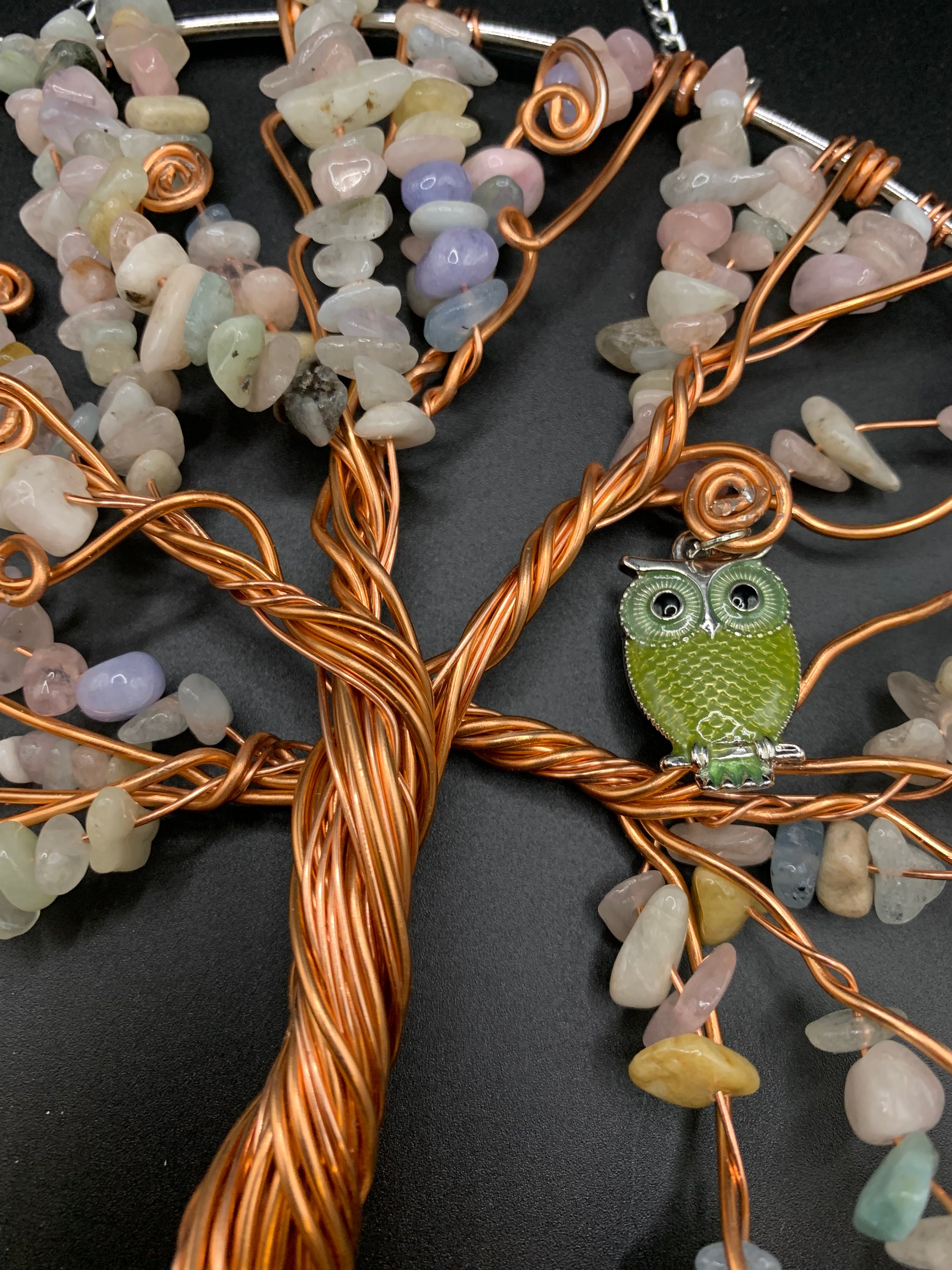 Tree of Life Suncatcher With Wire Wrapped Multi Colored Semi Precious ...