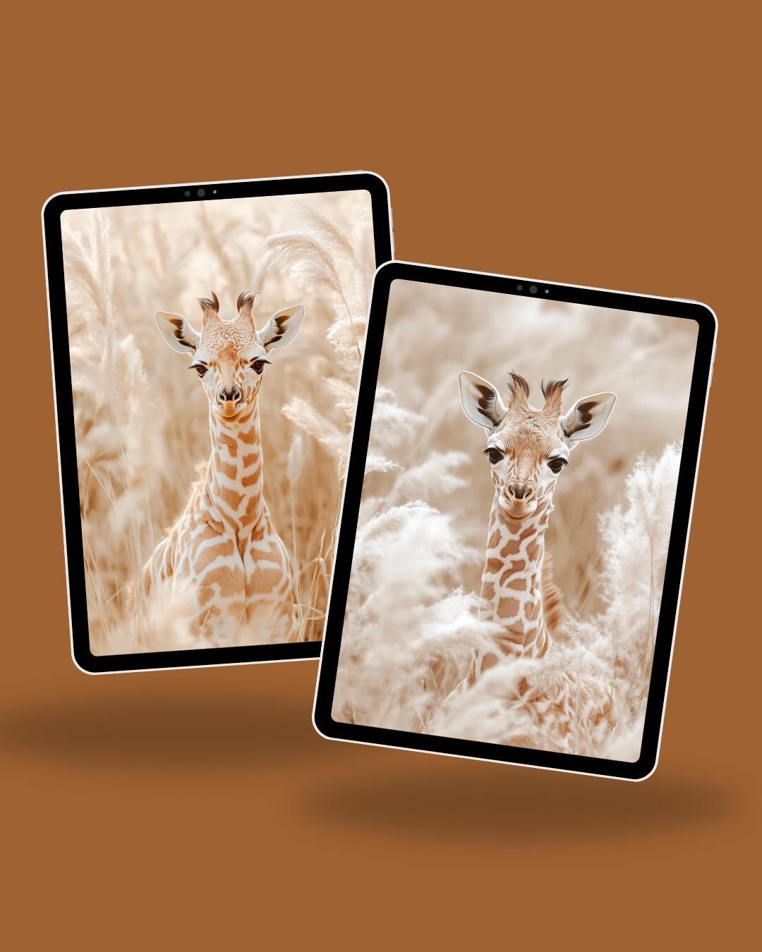 Boho Giraffe Print for Nursery – Beige Safari Animal Wall Art – Baby ...