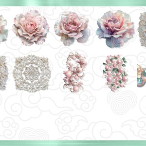 Shabby Chic Lantern Clipart Set | 55 PNG Overlays & Elements | Floral ...