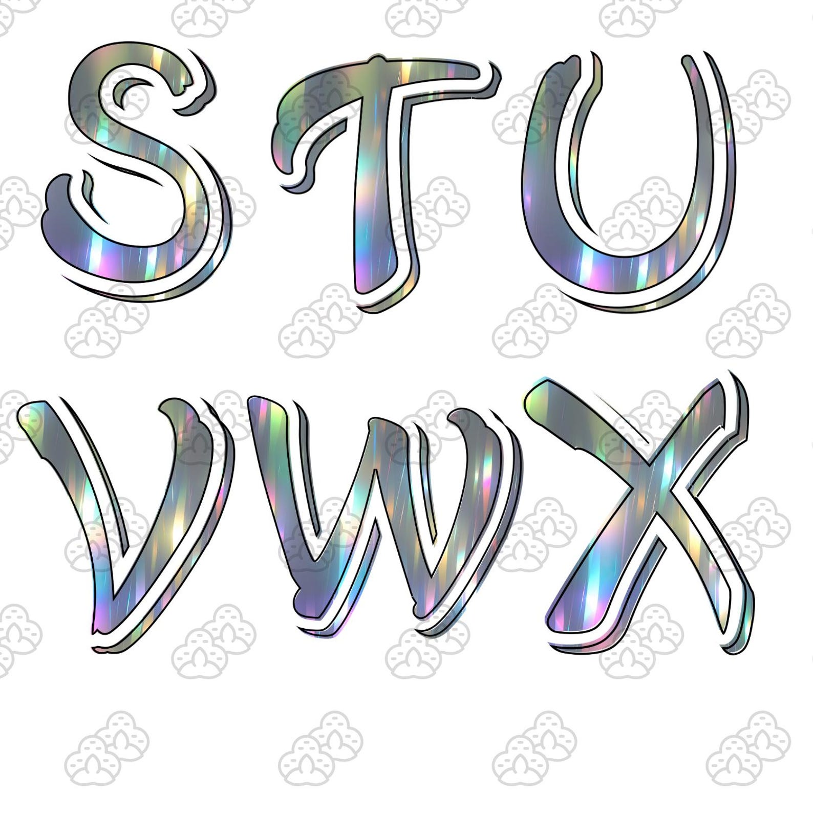 Holographic Alphabet & Numbers - Etsy