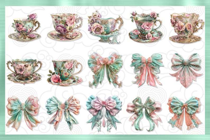 Shabby Chic Lantern Clipart Set | 55 PNG Overlays & Elements | Floral ...
