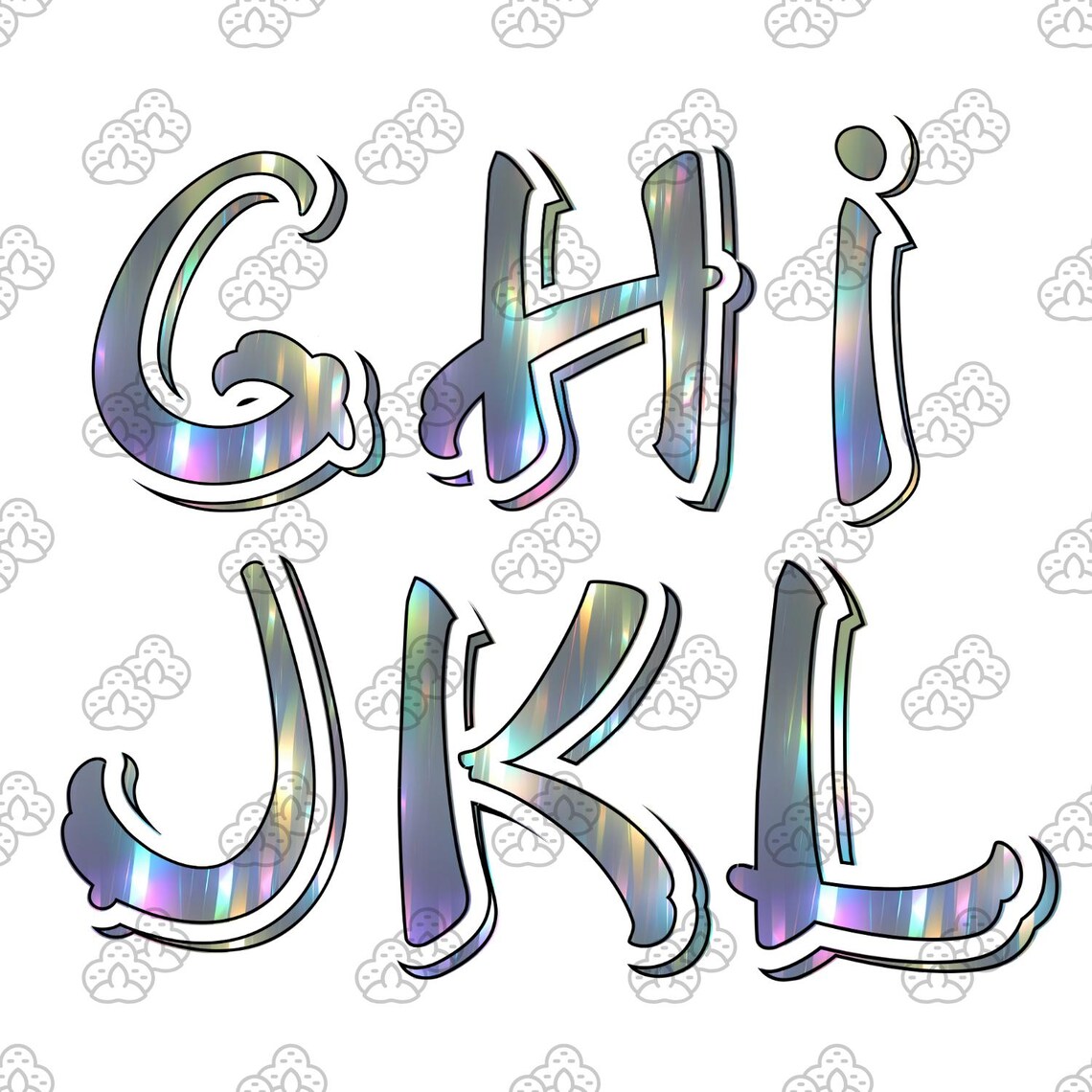 Holographic Alphabet & Numbers - Etsy