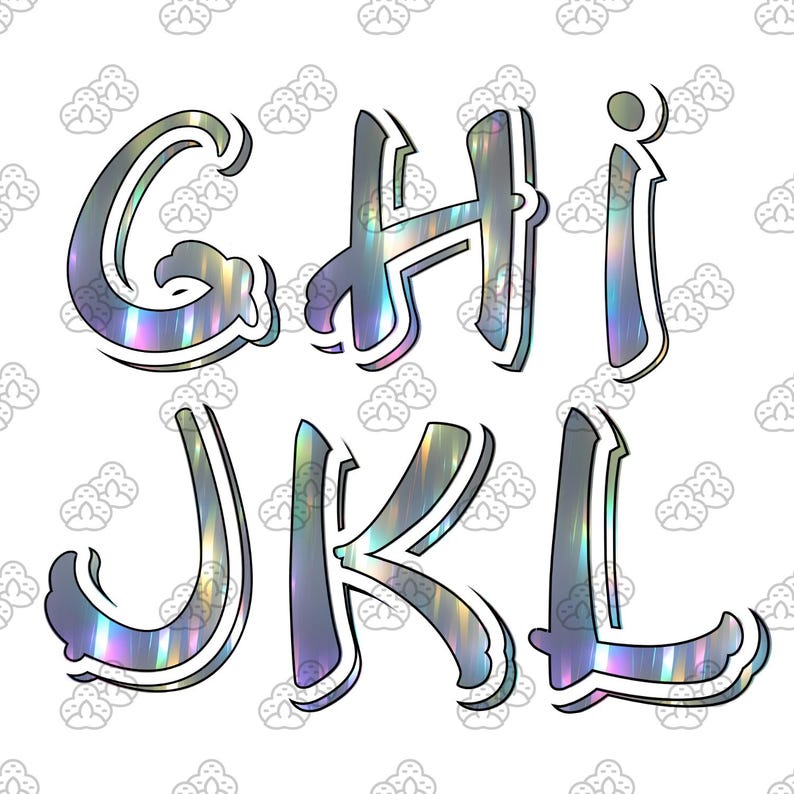Holographic Alphabet & Numbers - Etsy