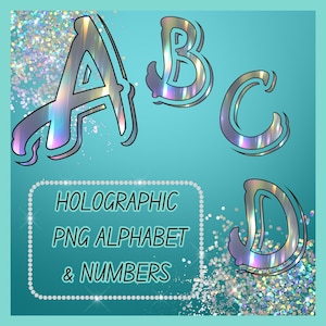 Holographic Alphabet & Numbers - Etsy