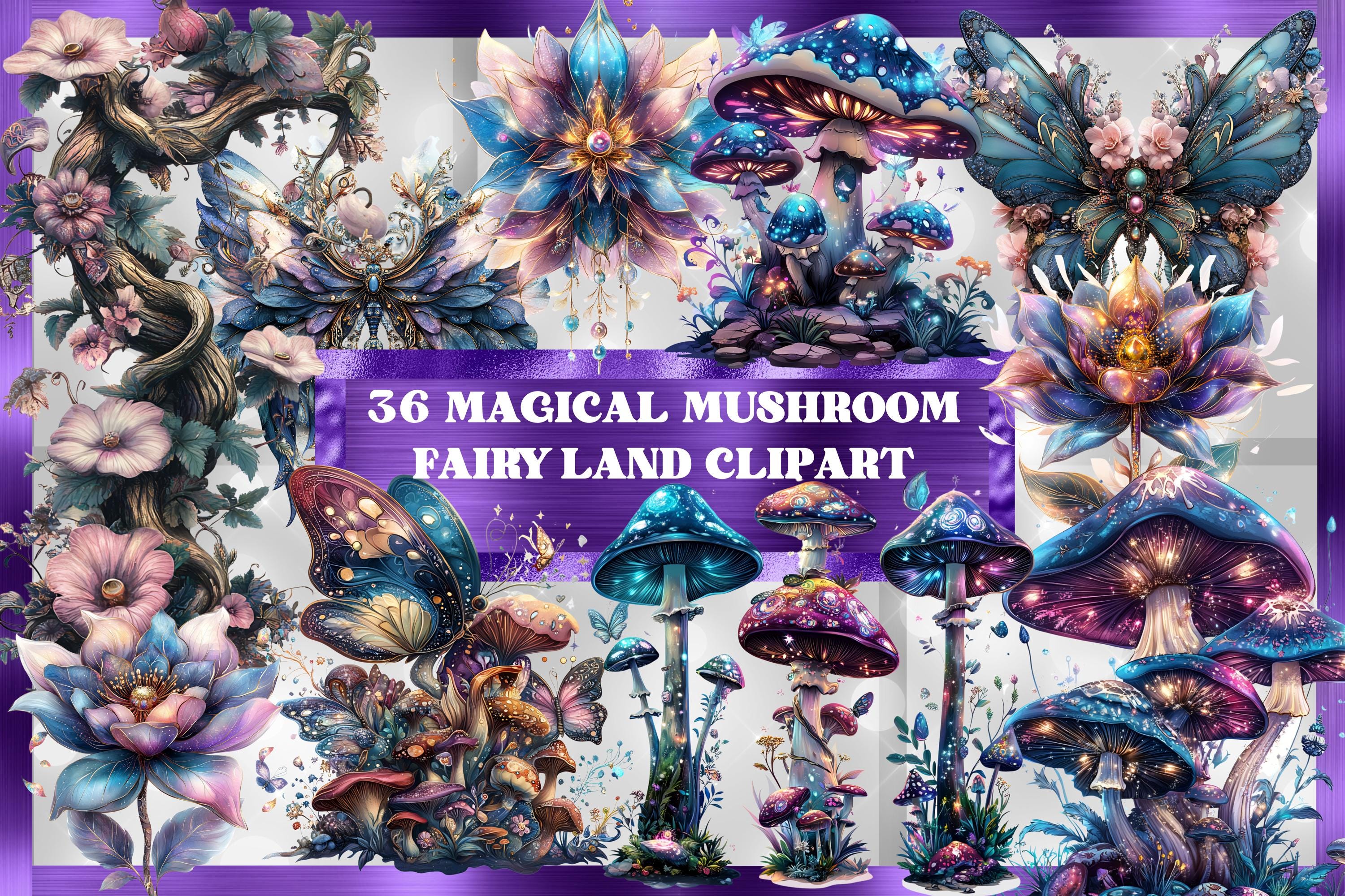 Magical Fairyland Clipart PNG | Fantasy Forest Creatures & Fairy Home ...