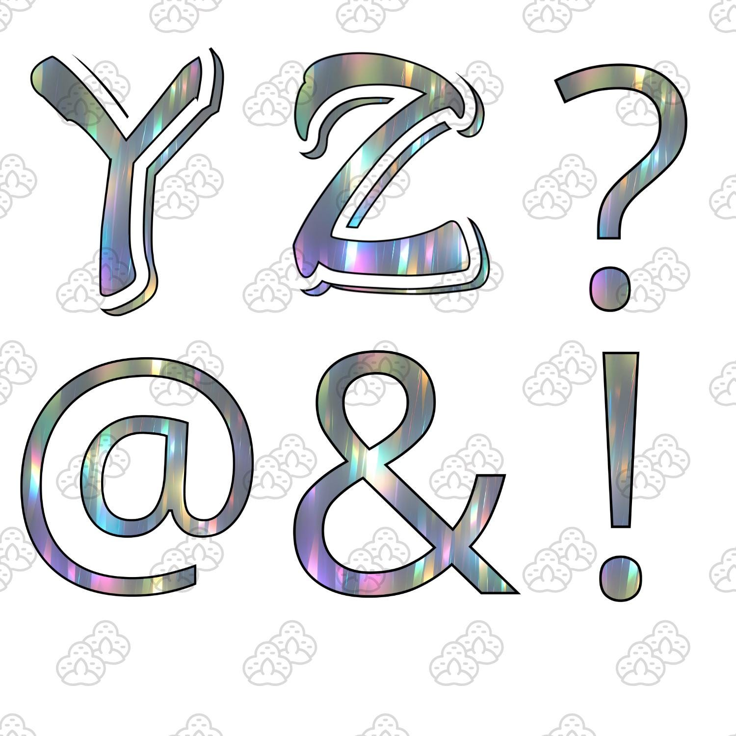 Holographic Alphabet & Numbers - Etsy