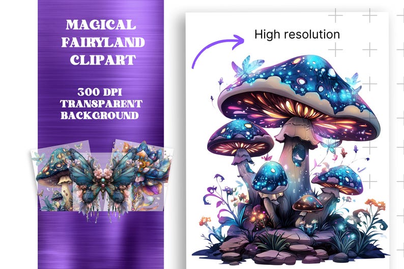 Magical Fairyland Clipart PNG | Fantasy Forest Creatures & Fairy Home ...